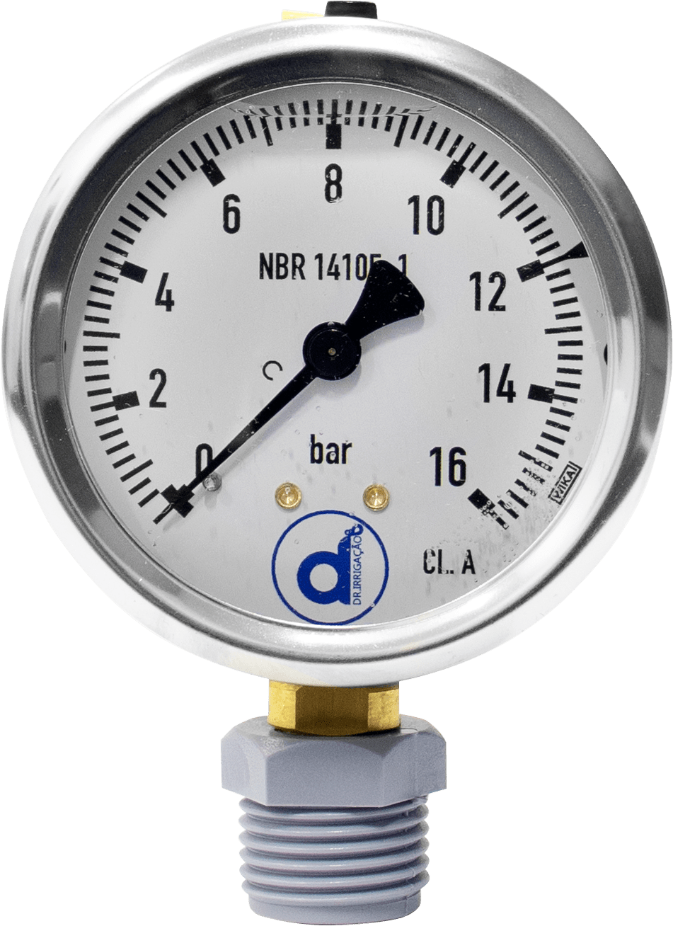 Manometro Vertical Rosca 1/4 Npt COM Glicerina 0 a 4 BAR, 0 a 7 BAR, 0 a 10 BAR, 0 a 16 BAR, 0 a ...