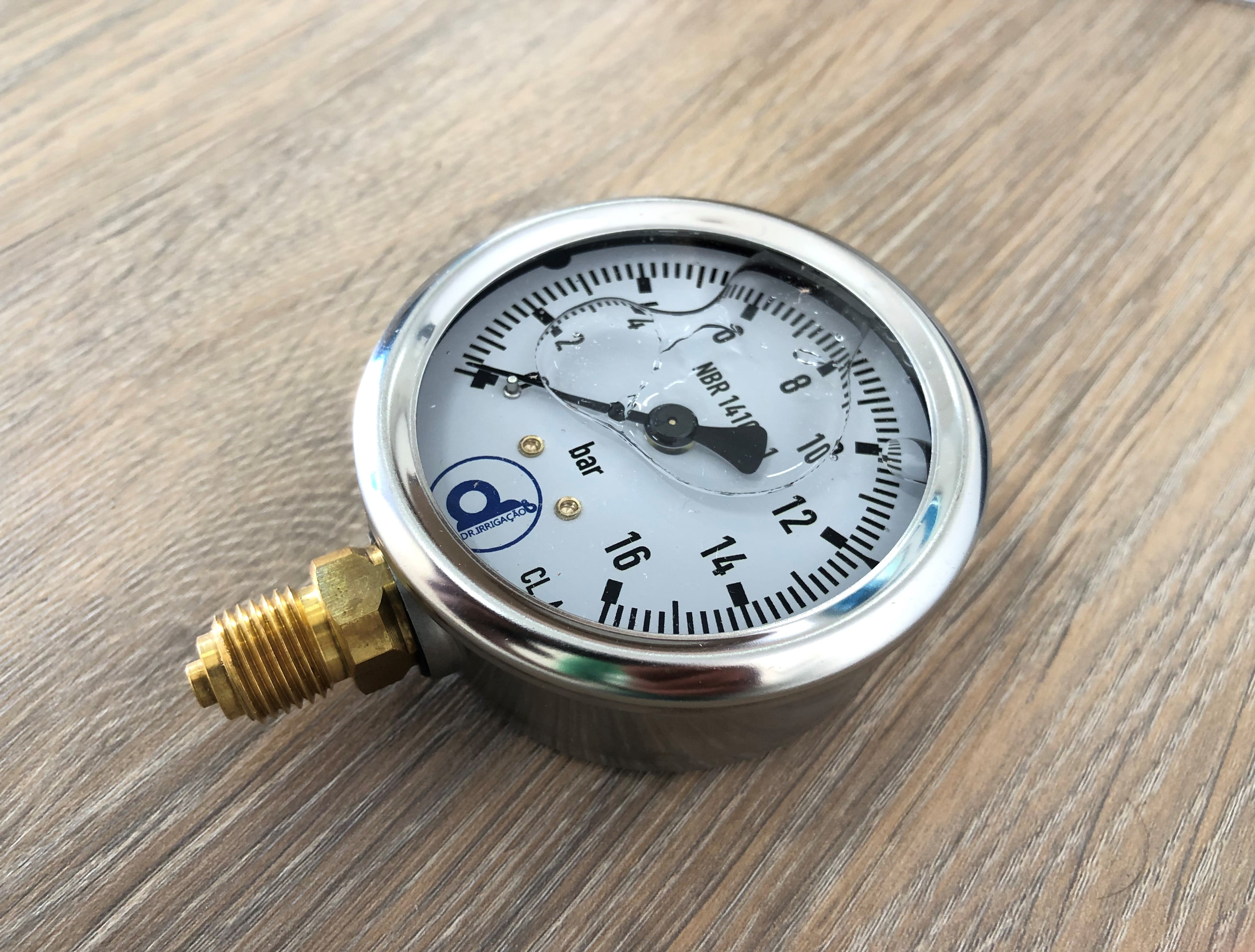 Manometro Vertical Rosca 1/4 Npt COM Glicerina 0 a 4 BAR, 0 a 7 BAR, 0 a 10 BAR, 0 a 16 BAR, 0 a ...